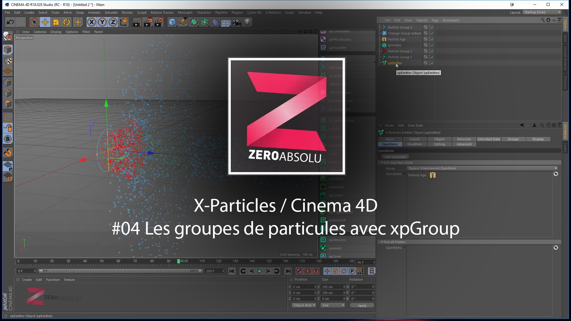 X-Particles / Cinema 4D – #04 Les groupes de particules avec xpGroup | ZEROABSOLU