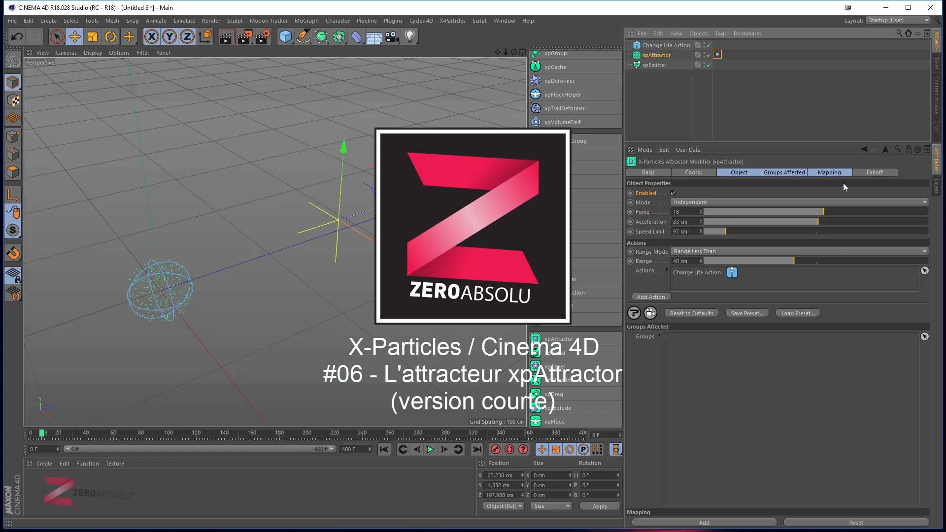 X-Particles / Cinema 4D – #06 L’attracteur de particule xpAttractor ...