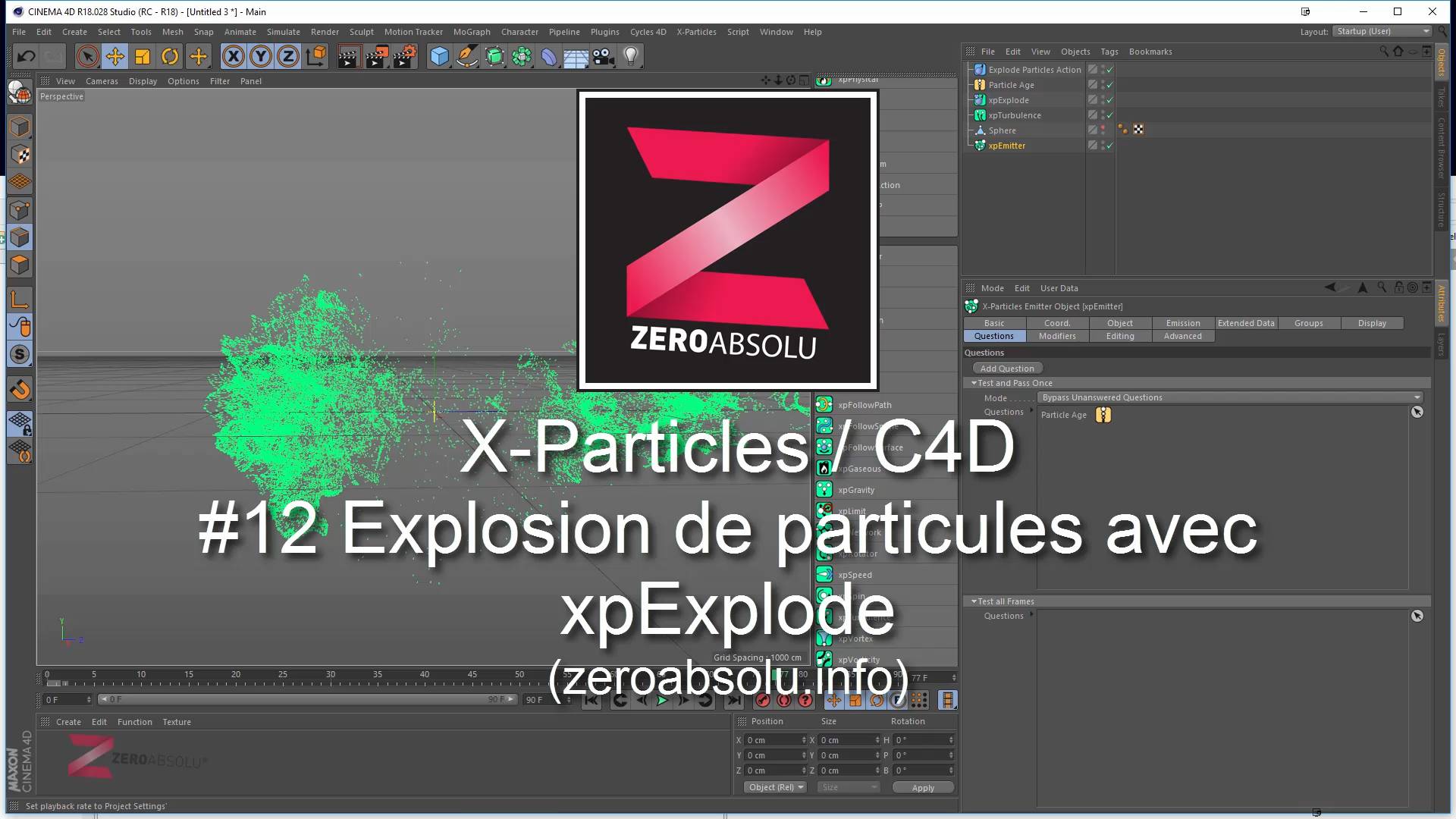 X-Particles / Cinema 4D – #12 Explosion de particules avec xpExplode | ZEROABSOLU