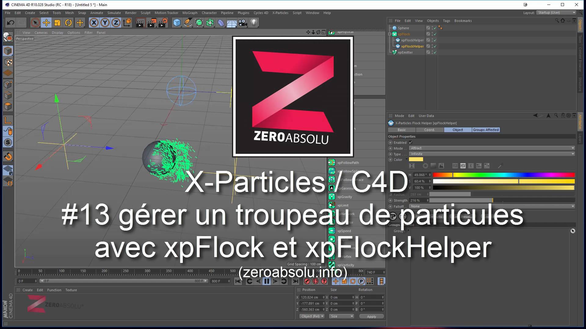 X-Particles / Cinema 4D – #13 Gérer un troupeau de particules avec xpFlock et xpFlockHelper ...