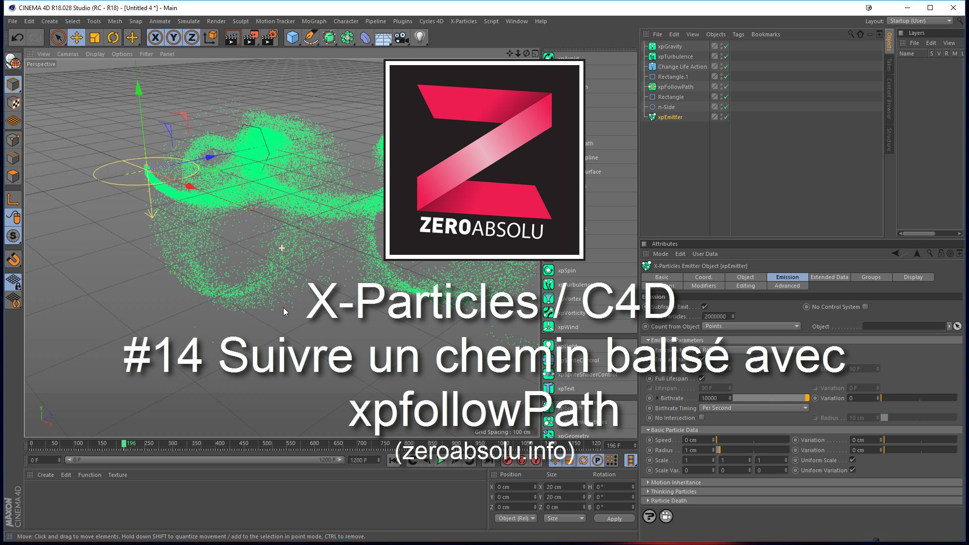 X-Particles / Cinema 4D – #14 Suivre un chemin balisé avec xpFollowPath ... X-Particles / Cinema 4D – #14 Suivre un chemin balisé avec xpFollowPath ...