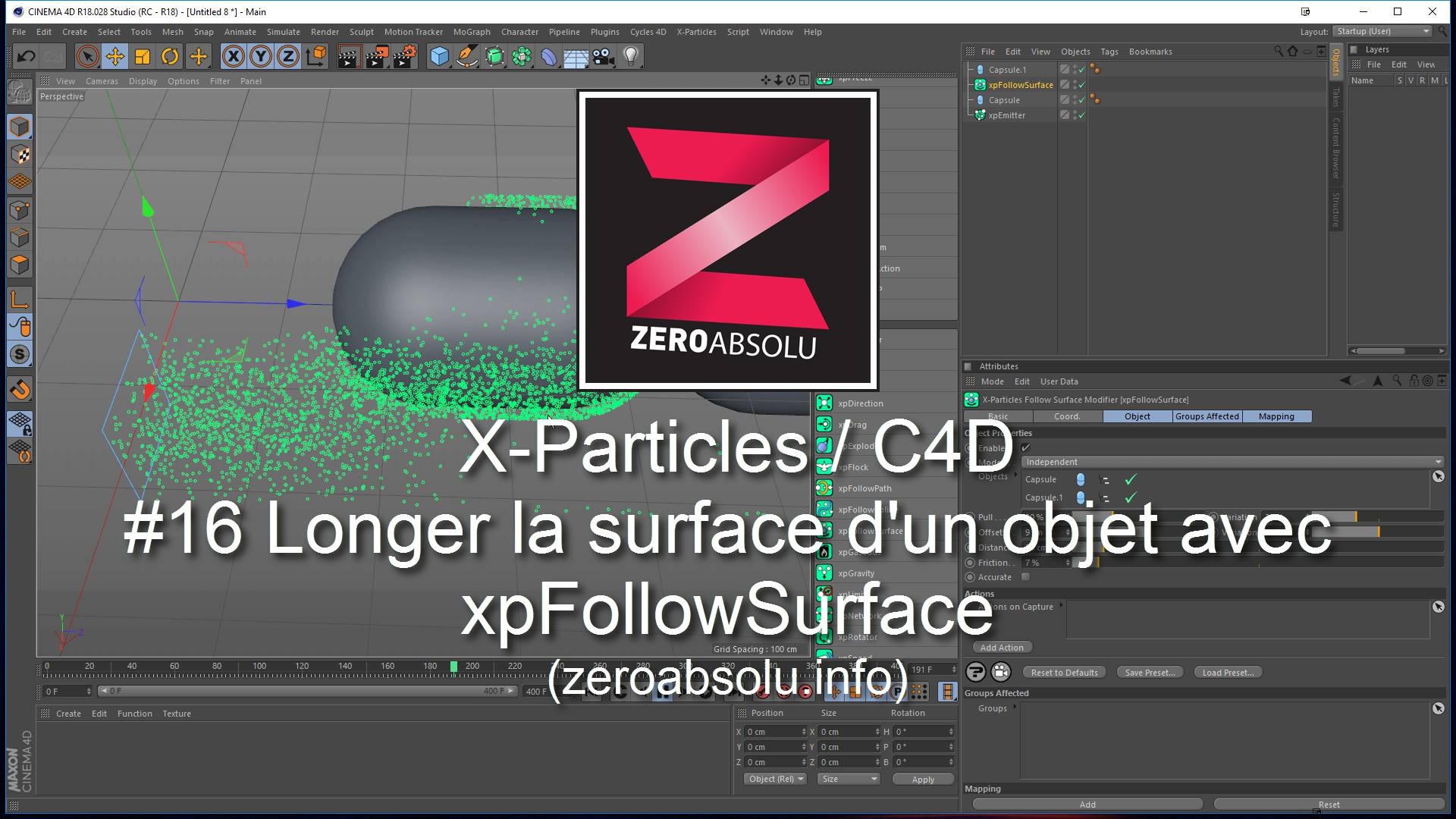 X-Particles / Cinema 4D – #16 Longer la surface d’un objet avec ...