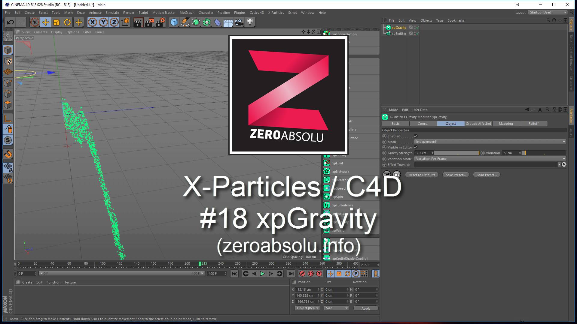 X-Particles / Cinema 4D – #18 xpGravity | ZEROABSOLU