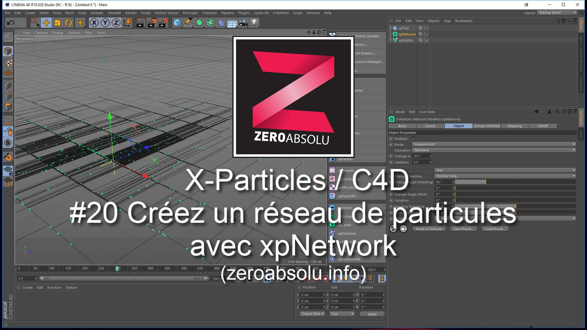 X-Particles / Cinema 4D – #20 Créez des réseaux de particules avec xpNetwork | ZEROABSOLU