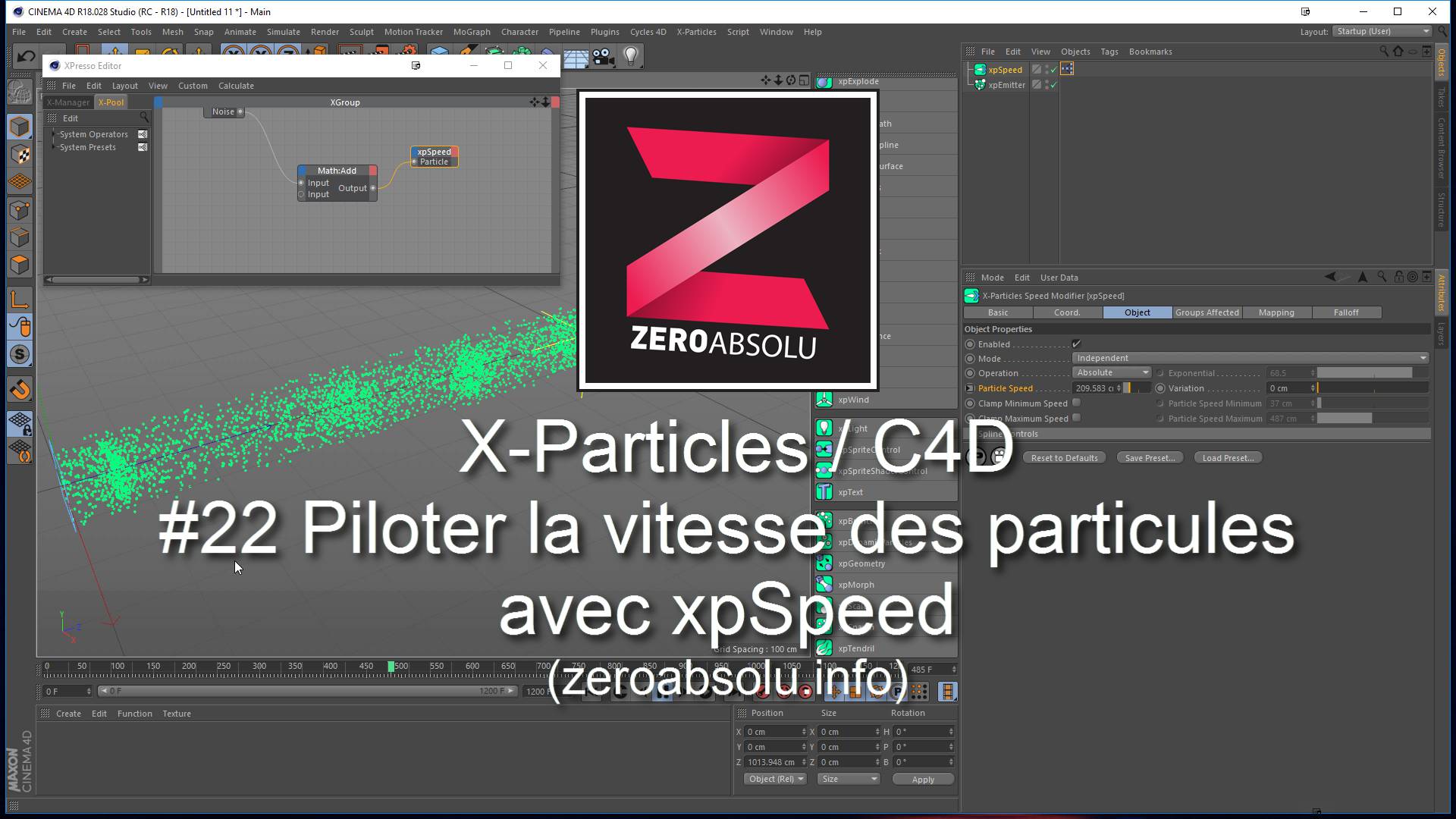 X-Particles / Cinema 4D – #22 Pilotez la vitesse des particules avec ...