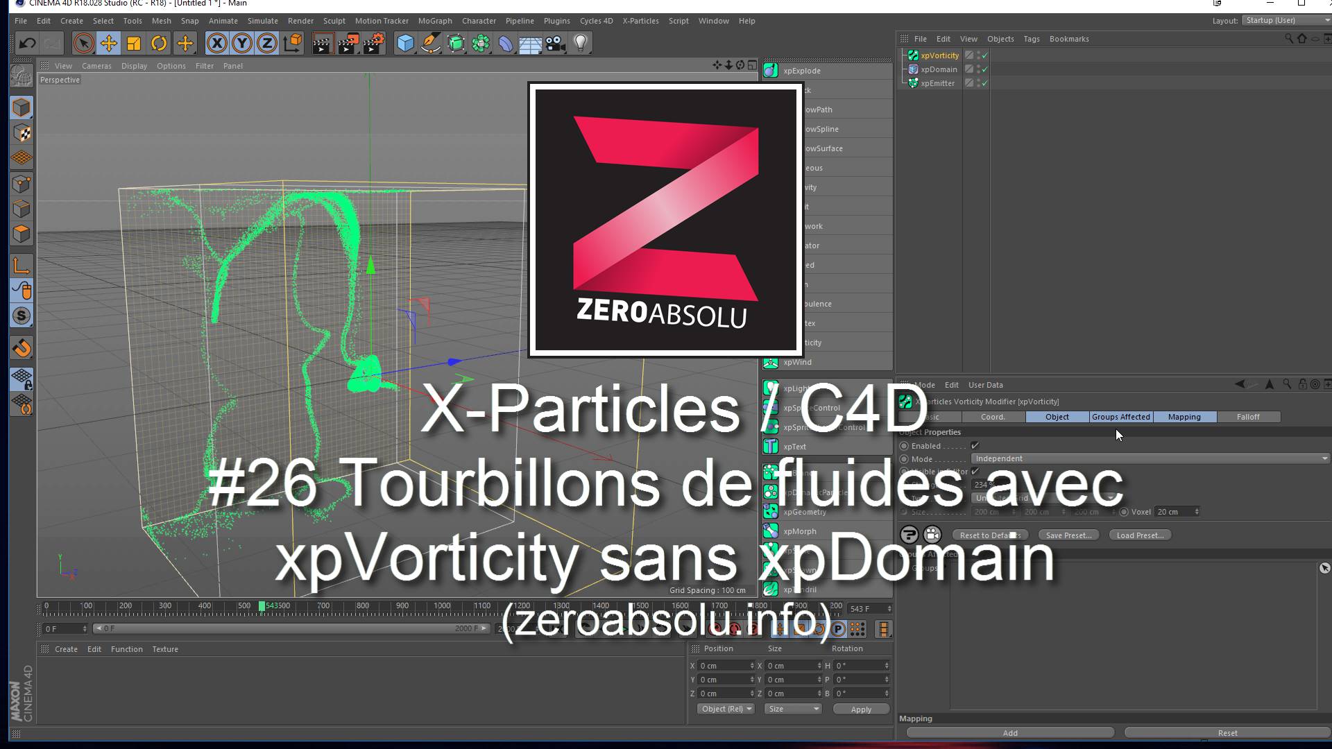 X-Particles / Cinema 4D – #26 Tourbillons de fluides avec xpVorticity ...