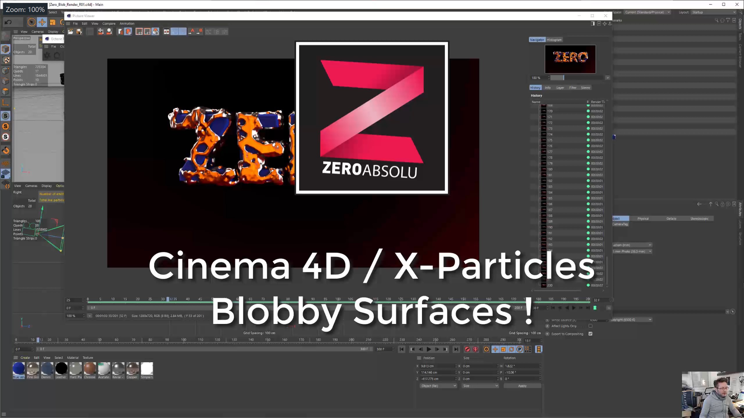 Cinema 4D / X-Particles : Blobby surface | ZEROABSOLU